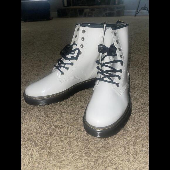 Shoes | Doc Dr Martens White Leather Zavala Mens 9 Womens 1 New | Poshmark